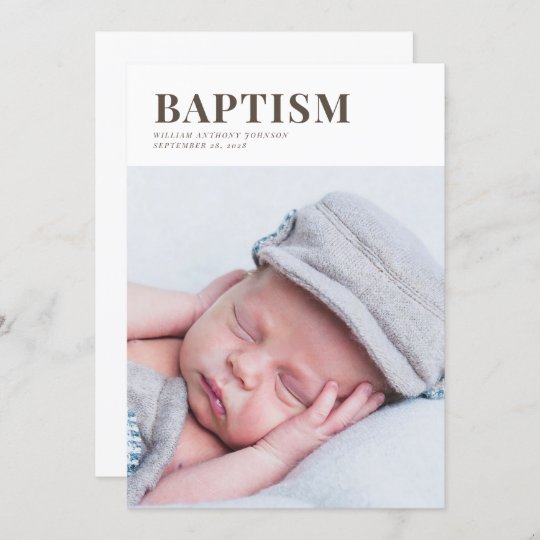 Simple Photo Baptism Invitation | Zazzle.com