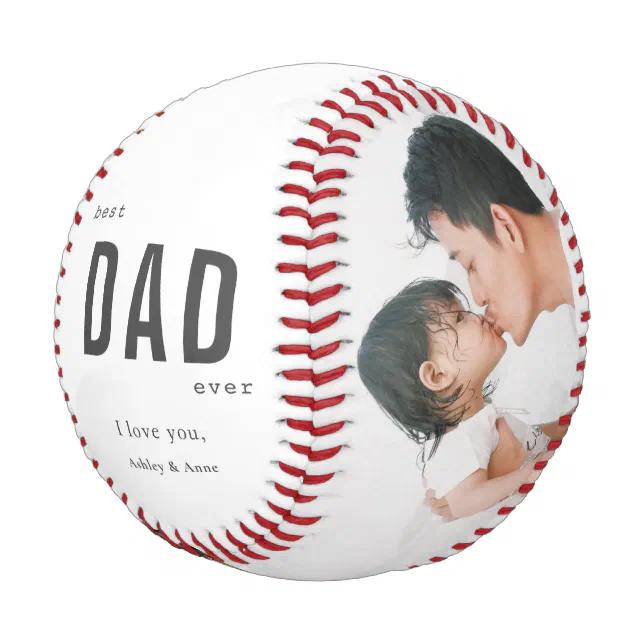 Simple Photo Best Dad Ever Father's Day Baseball | Zazzle