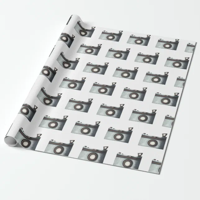 Simple Photo Camera Photographer Pattern Wrapping Paper | Zazzle
