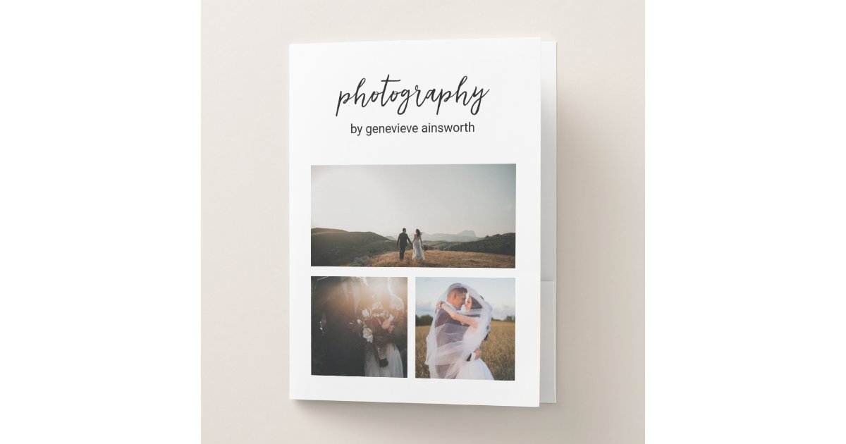 Simple Photo Collage Modern Pocket Folder | Zazzle