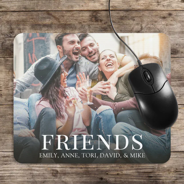 Simple Photo Friends Personalized Mouse Pad | Zazzle
