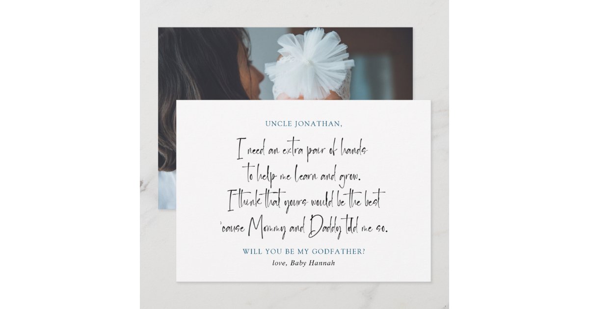 Simple Photo Godfather Proposal Invitation | Zazzle