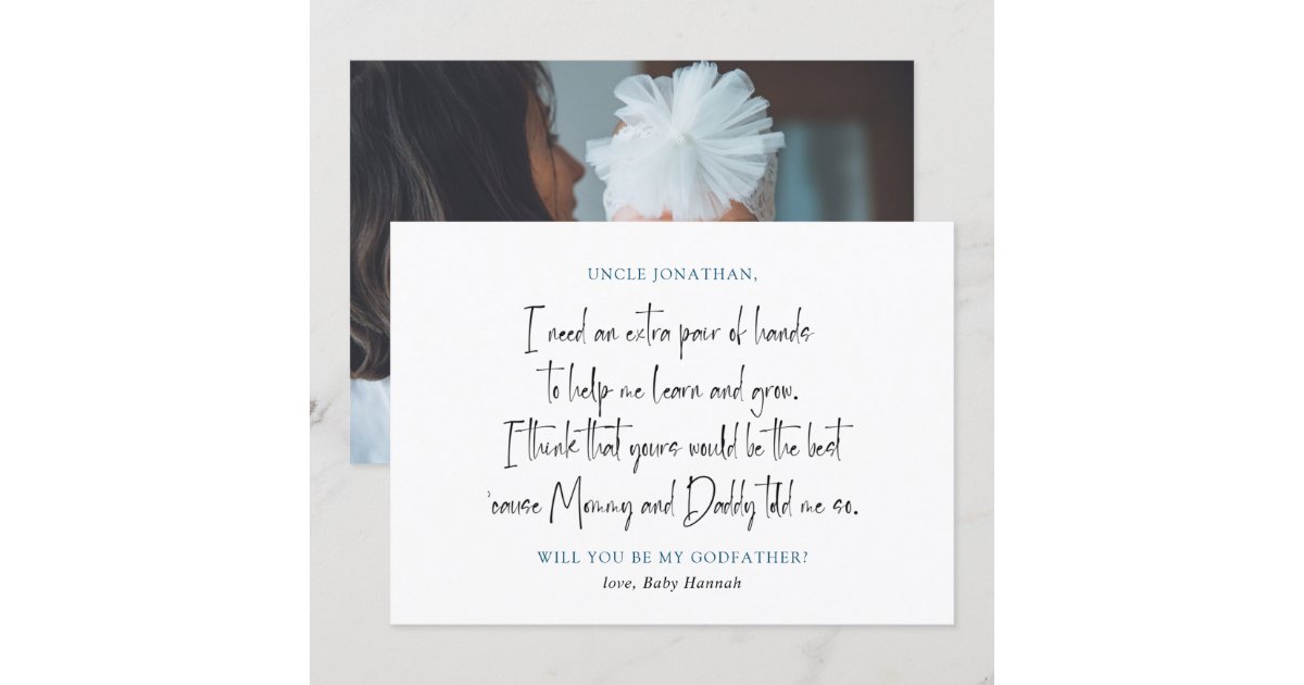 Simple Photo Godfather Proposal Invitation | Zazzle