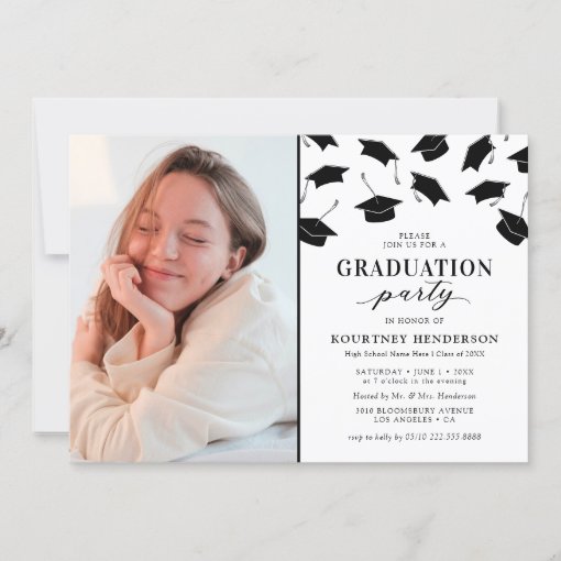 Simple Photo Graduation Party Invitations | Zazzle