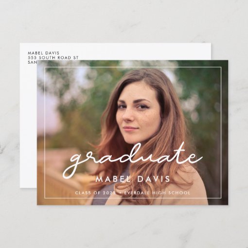 Simple Photo graduation Postcard | Zazzle