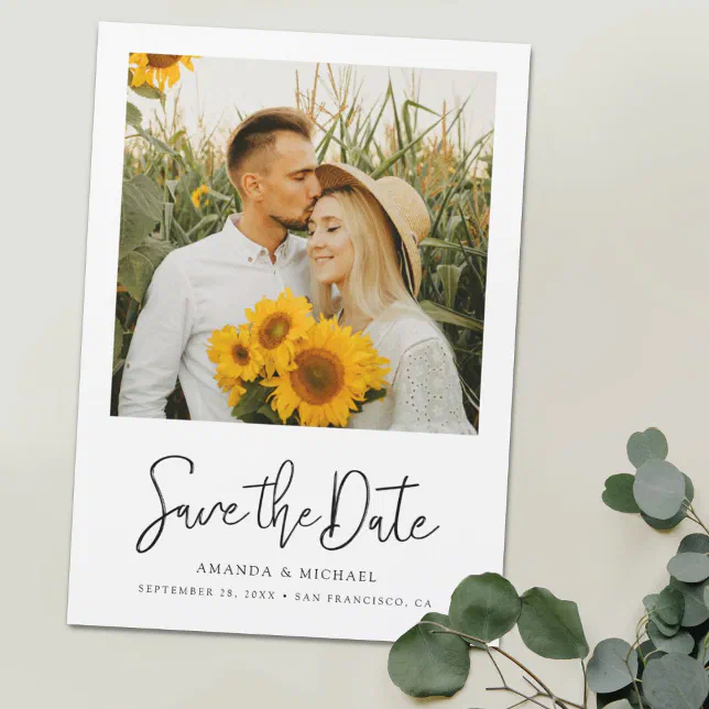 Simple Photo Magnetic Save the Dates | Zazzle