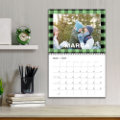 Simple Photo Months Colorful Buffalo Check Pattern Calendar | Zazzle