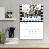 Simple Photo Months Colorful Buffalo Check Pattern Calendar | Zazzle