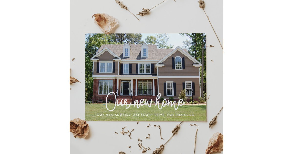 Simple photo moving announcement postcard | Zazzle