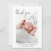 Simple Photo New Baby Thank You Birth Announcement | Zazzle