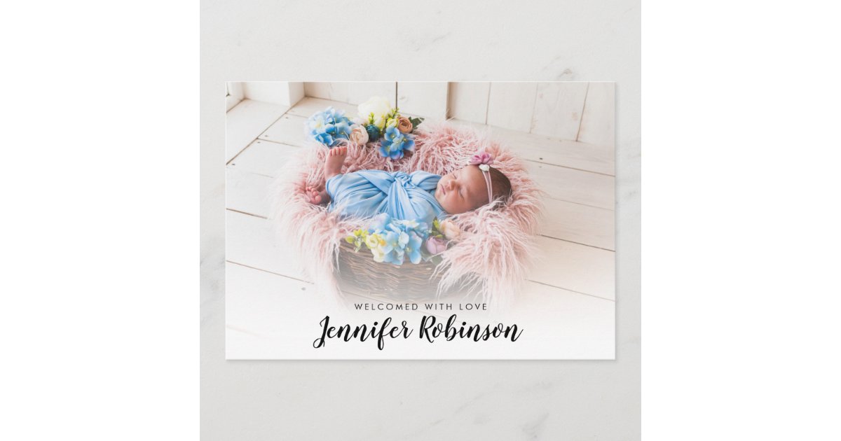 Simple Photo Newborn Baby Birth Announcements | Zazzle.com
