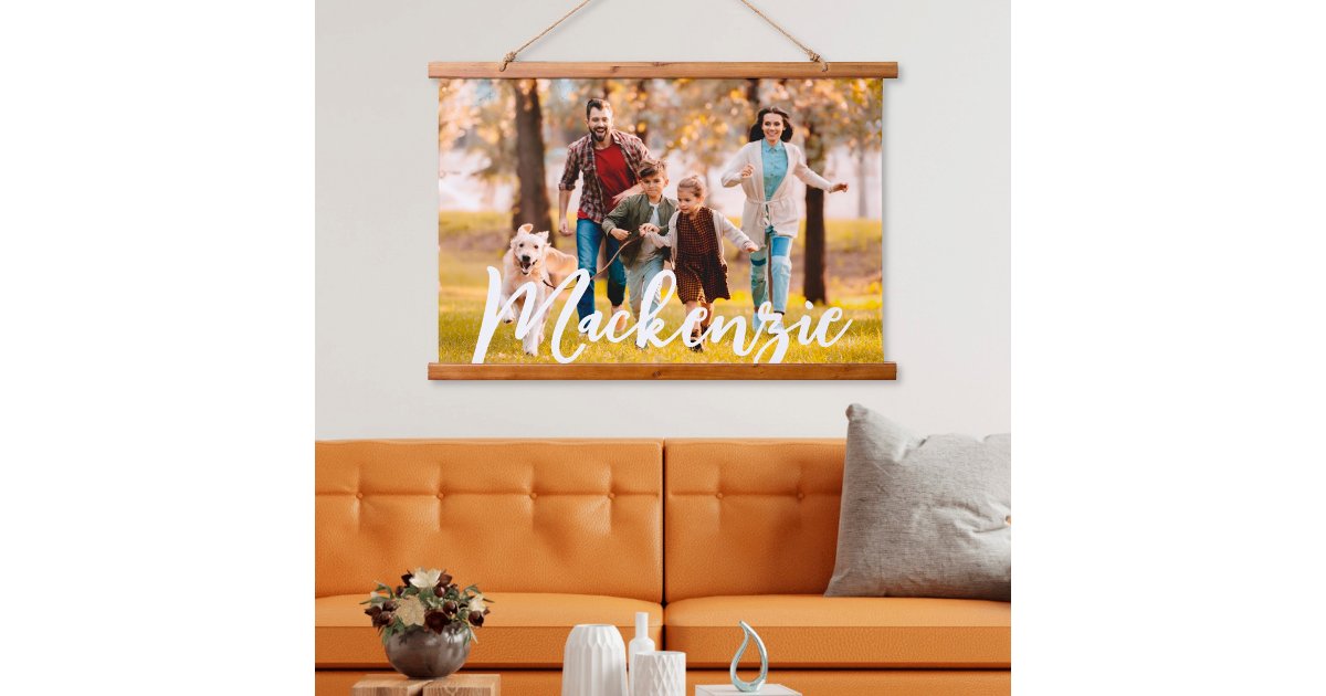 Simple Photo Portrait Name Hanging Tapestry | Zazzle