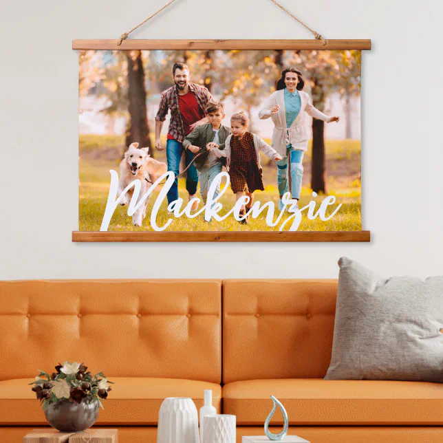 Simple Photo Portrait Name Hanging Tapestry | Zazzle