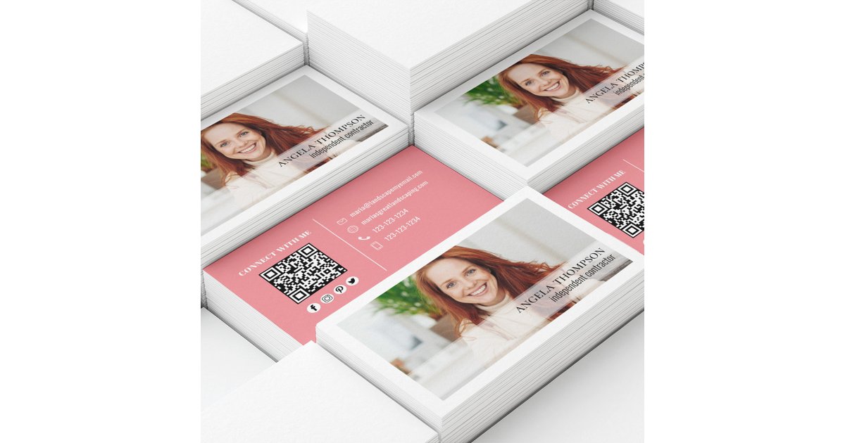 Simple Photo Professional QR Code Business Card | Zazzle