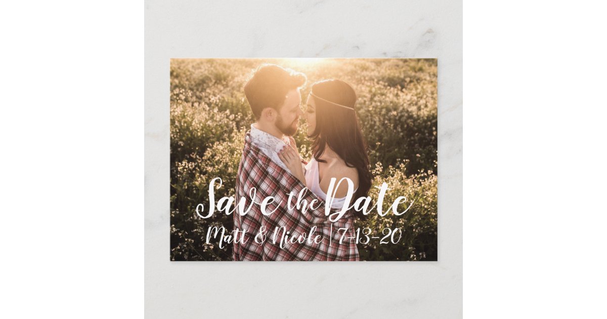 Simple Photo Save the Date Postcard | Zazzle