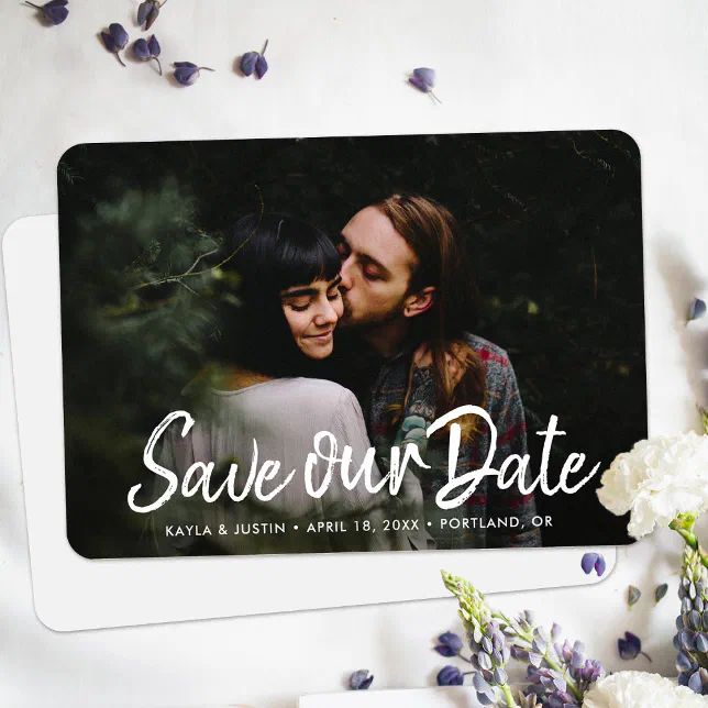 Simple Photo Save the Date Wedding Invite Template | Zazzle