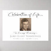 Simple Photo Script Celebration of Life Funeral Poster | Zazzle