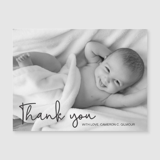 Simple Photo Thank You Script From Baby | Zazzle.com