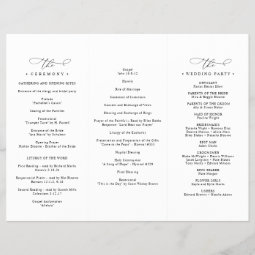 Simple Photo Tri-Fold Wedding Ceremony Program | Zazzle