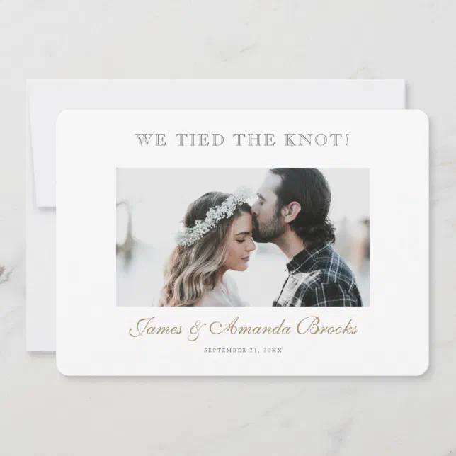 Simple Photo Wedding Announcement Card | Zazzle