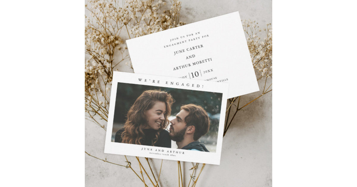Simple Photo Wedding Engagement Party Invitation | Zazzle
