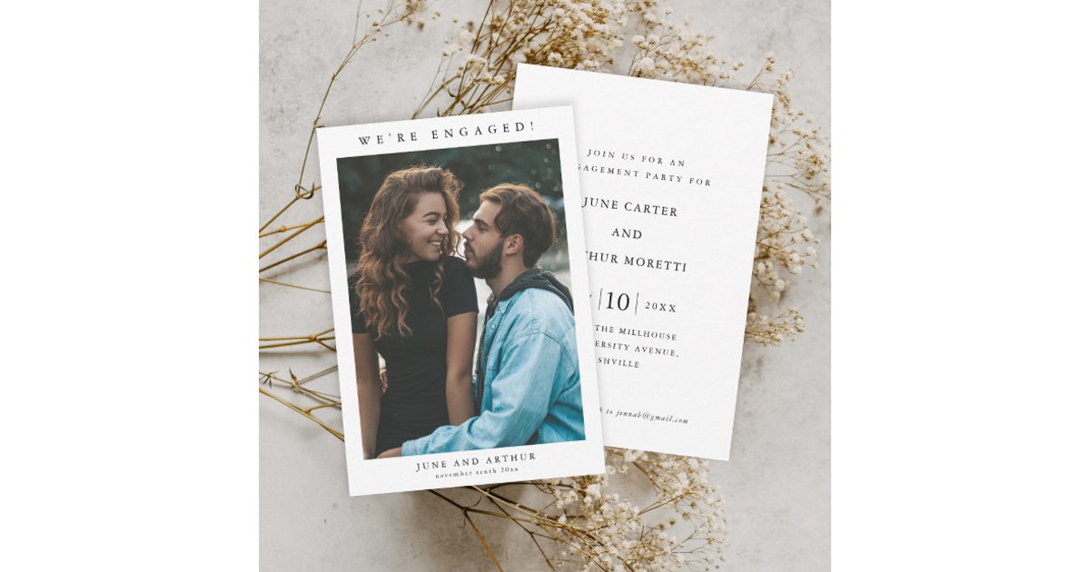Simple Photo Wedding Engagement Party Invitation | Zazzle