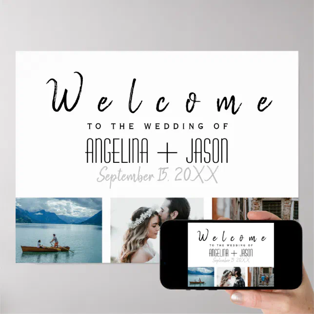 Simple Photo Wedding Poster | Zazzle