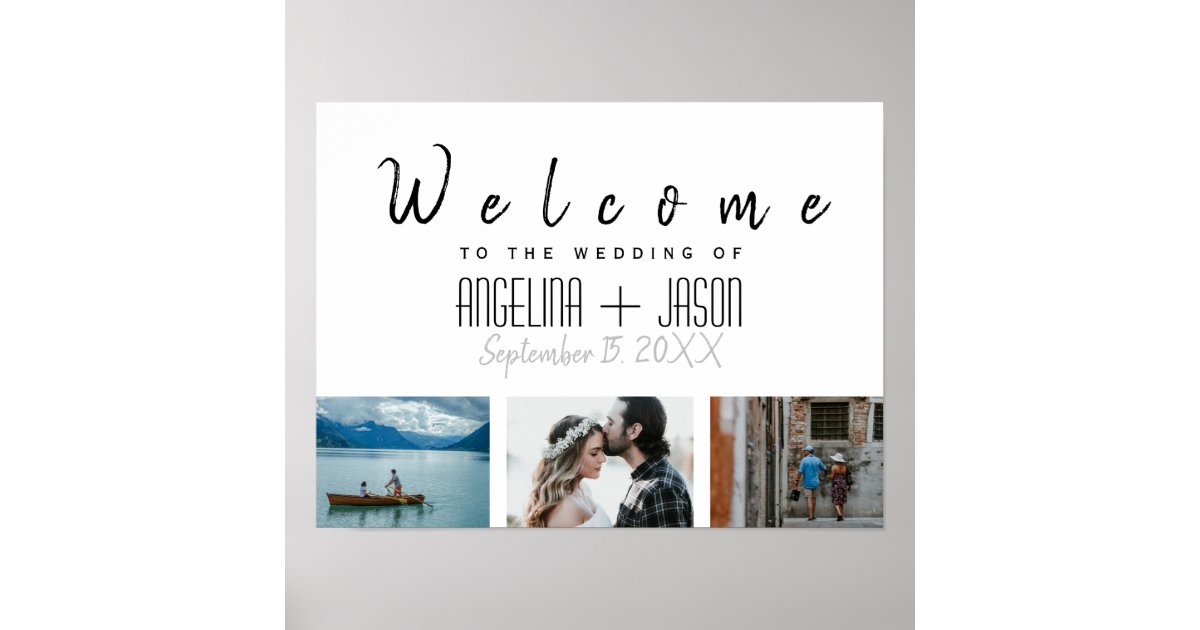 Simple Photo Wedding Poster | Zazzle