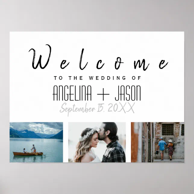 Simple Photo Wedding Poster | Zazzle