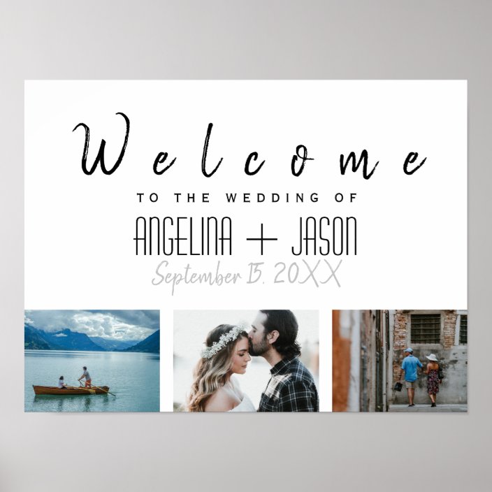 Simple Photo Wedding Poster | Zazzle.com
