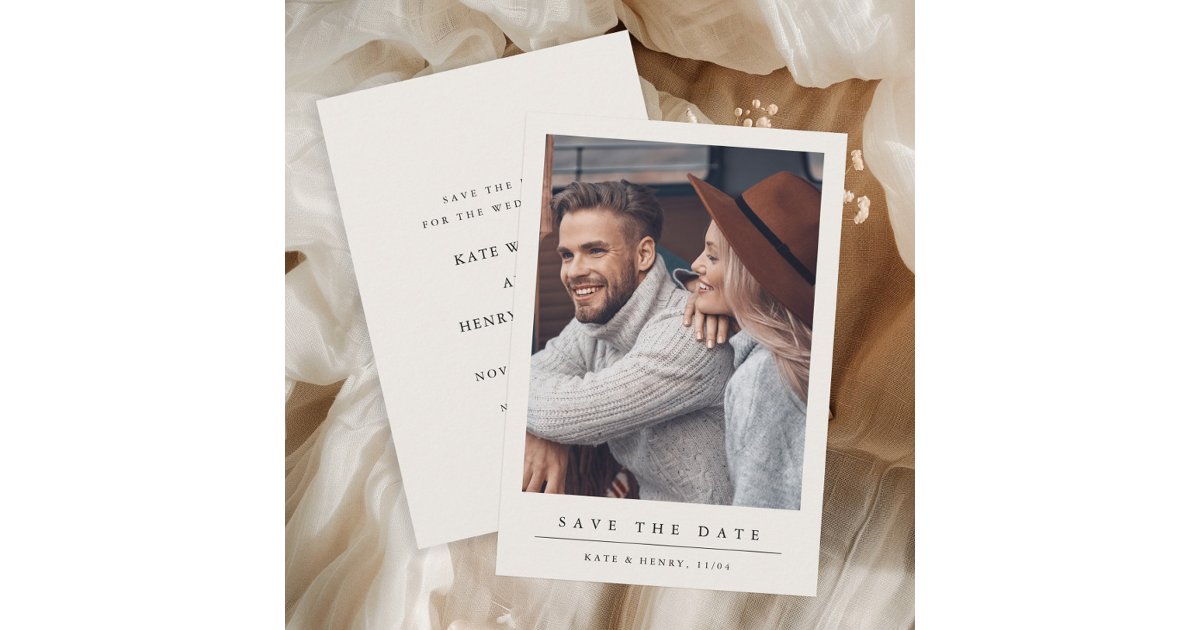 Simple Photo Wedding Save The Date | Zazzle