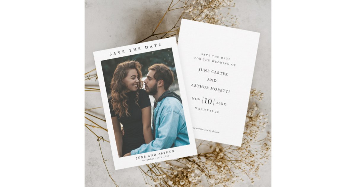 Simple Photo Wedding Save the Date Invitation | Zazzle