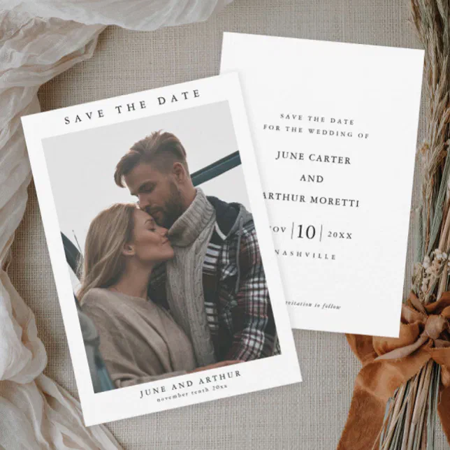 Simple Photo Wedding Save the Date Invitation | Zazzle