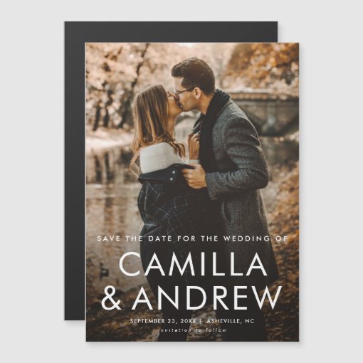 Simple Photo Wedding Save the Date Magnet | Zazzle