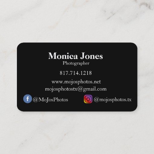Simple Photography With Watermark Business Card | Zazzle