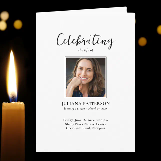 Simple Photos Classic Funeral Order of Service Program | Zazzle