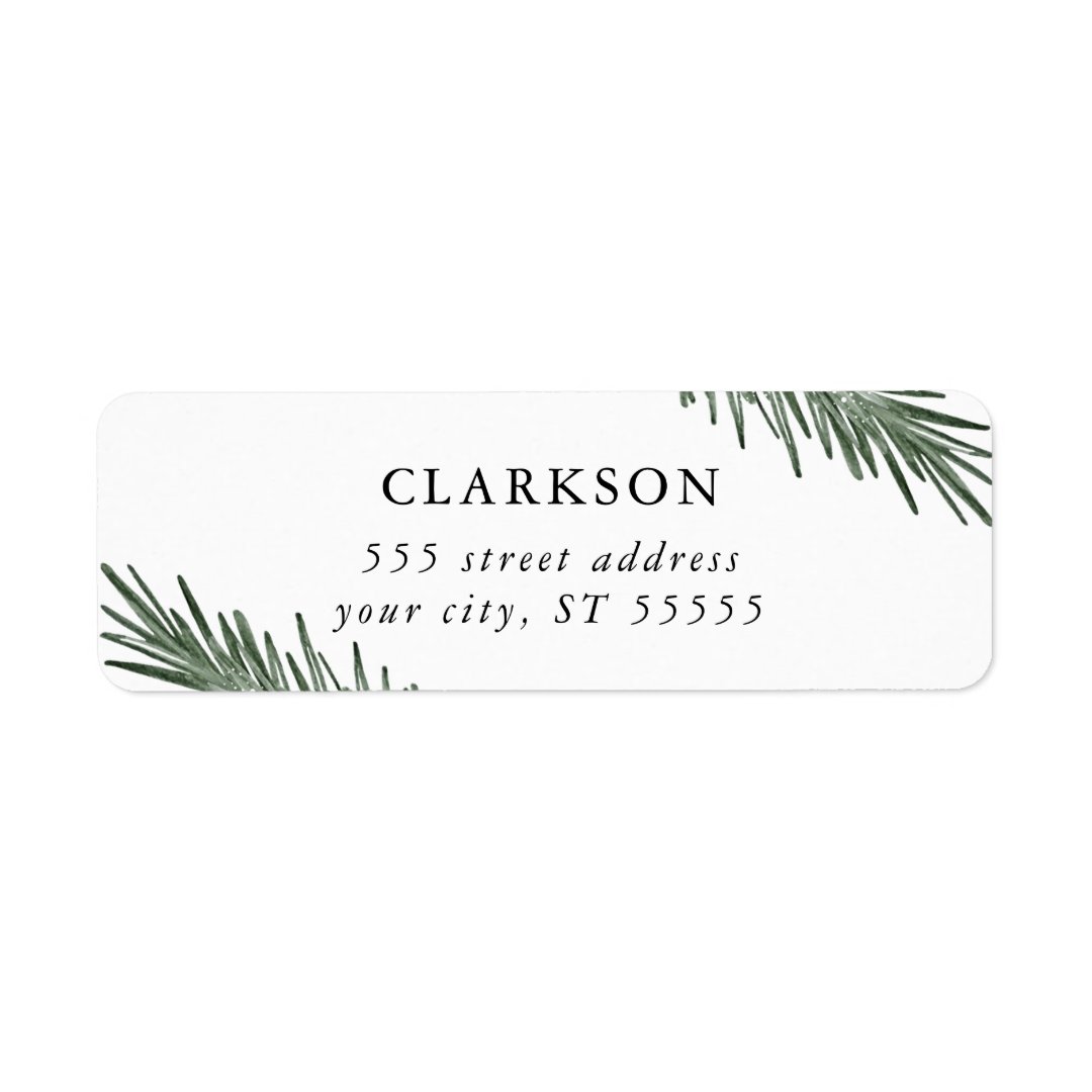 Simple Pine Sprigs Return Address Labels | Zazzle