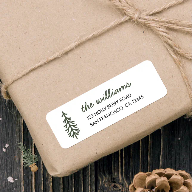 Simple Pine Tree Return Address Labels | Zazzle