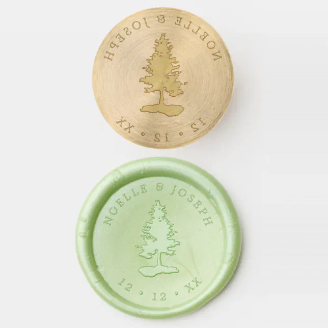 Simple Pine Tree Wedding Wax Seal Stamp | Zazzle