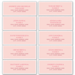Simple Pink Address Labels | Zazzle