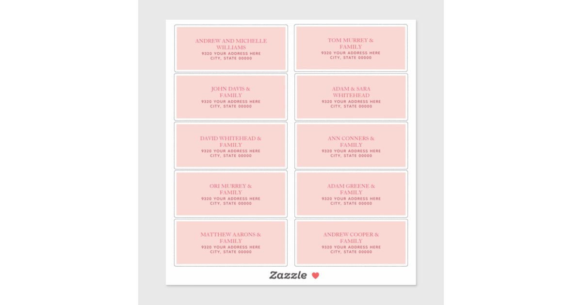 Simple Pink Address Labels | Zazzle