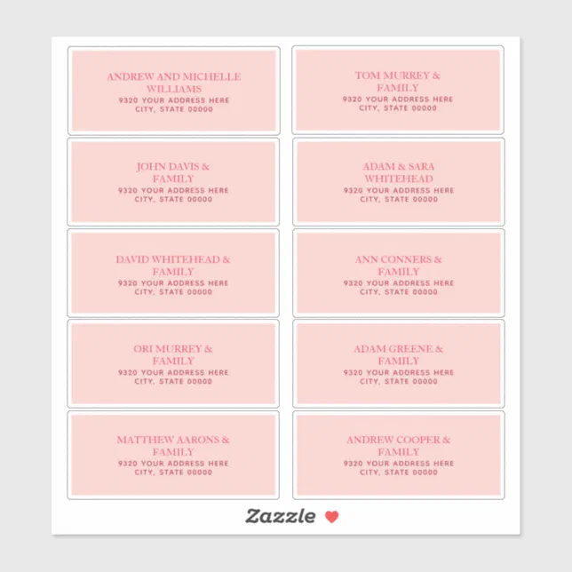 Simple Pink Address Labels | Zazzle