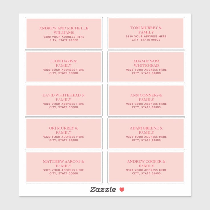 Simple Pink Address Labels | Zazzle