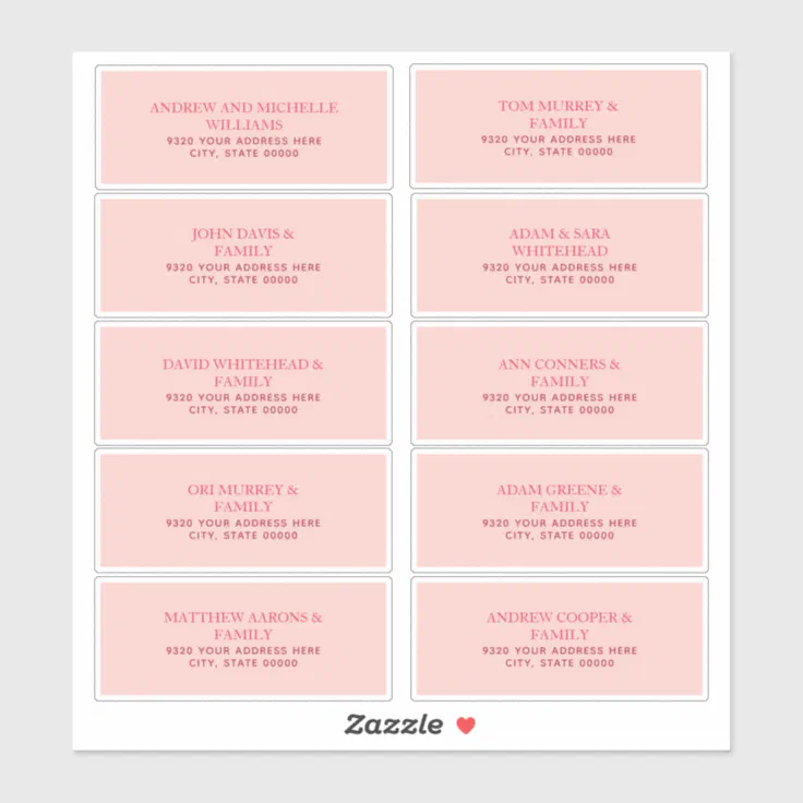 Simple Pink Address Labels | Zazzle
