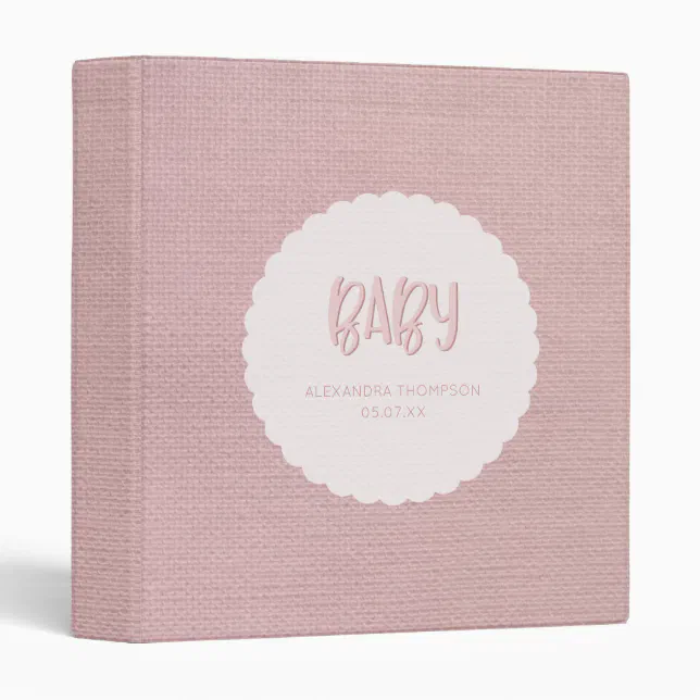 Simple Pink Baby Book Baby Records Binder | Zazzle