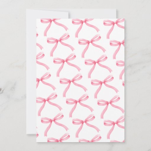 Simple Pink Bow Girly Bachelorette Party Invitation | Zazzle