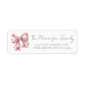 Simple Pink Bow Return Address Label | Zazzle