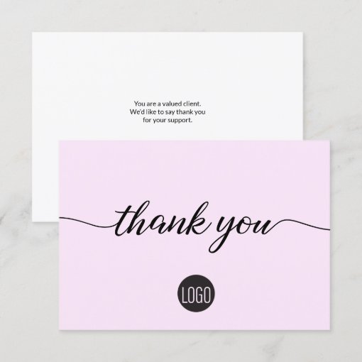 Simple Pink Business Customer Appreciation Thank You Card | Zazzle
