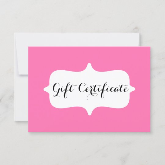 Simple Pink Business Gift Certificate Card | Zazzle.com