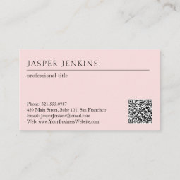 Simple Pink Elegant Professional QR Code Modern Discount Card | Zazzle